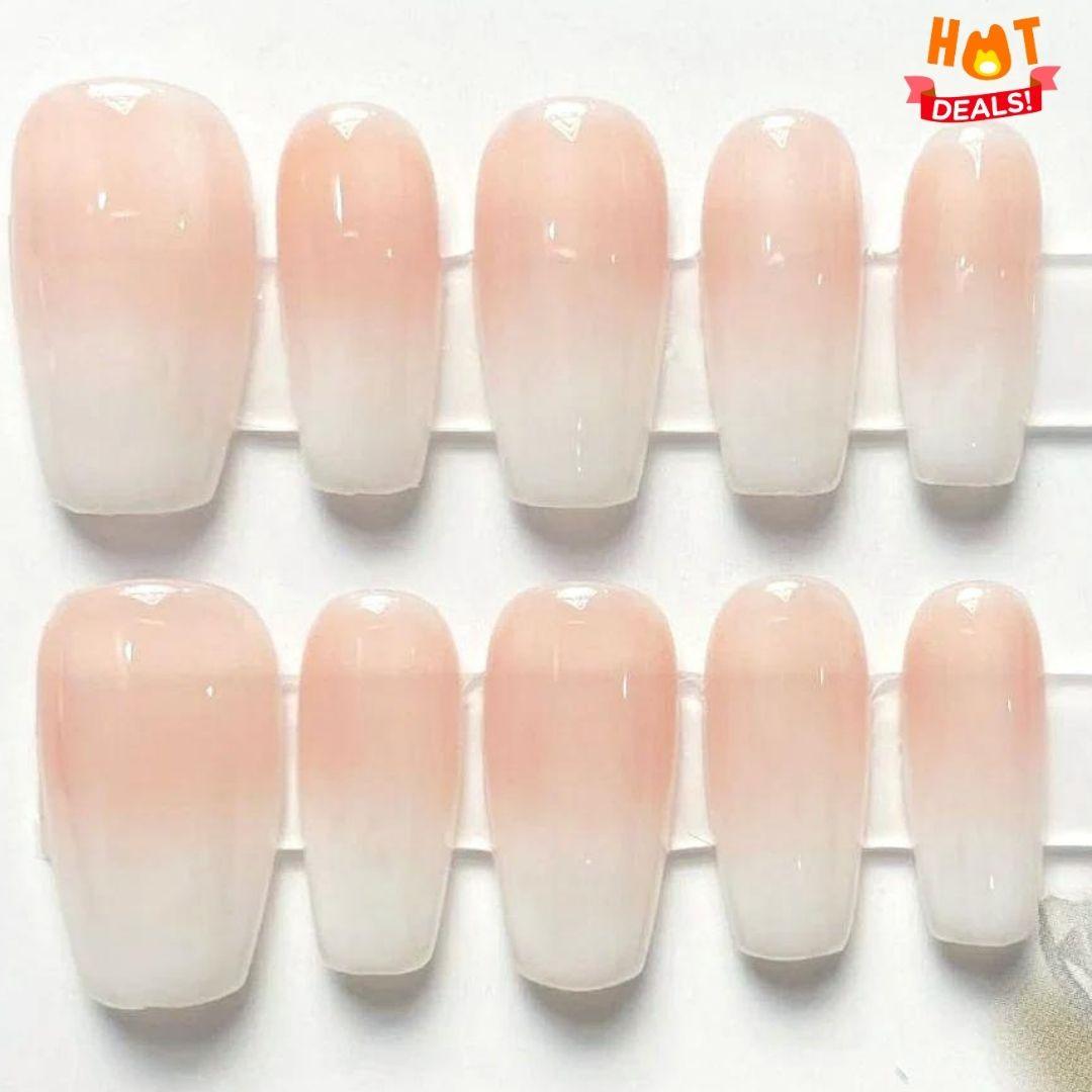 Ombre baby peach color press-on nails#N# – hanakoko